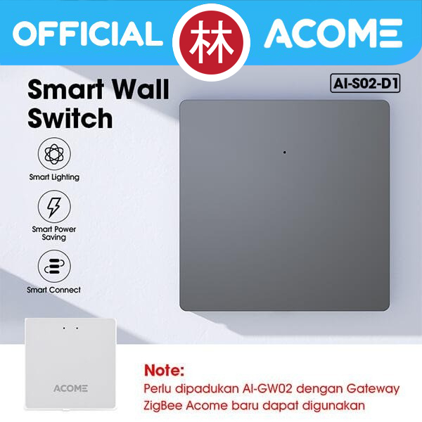 Jual Acome AI-S02-D1 Smart Wall Switch Zigbee Smart Home App | Shopee ...