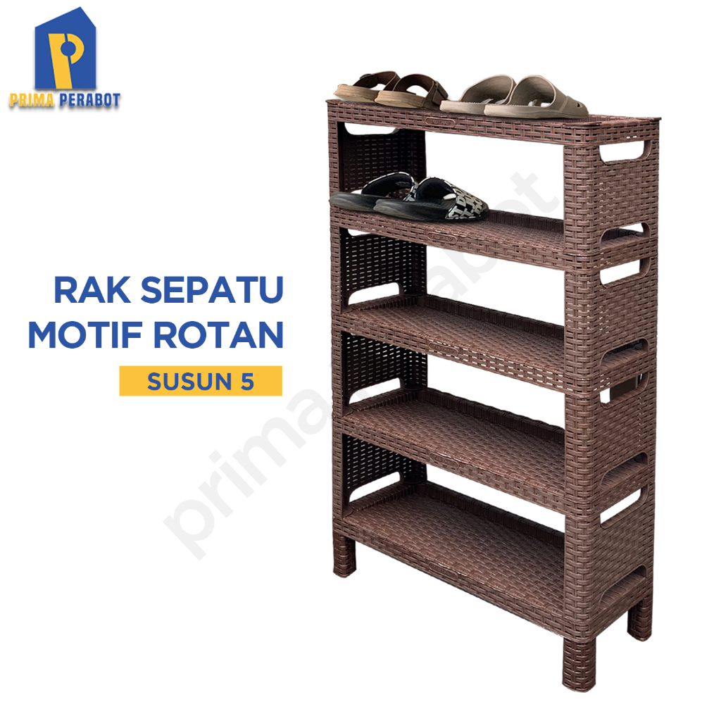 Jual Rak Sepatu Susun 5 Motif Rotan | Shopee Indonesia