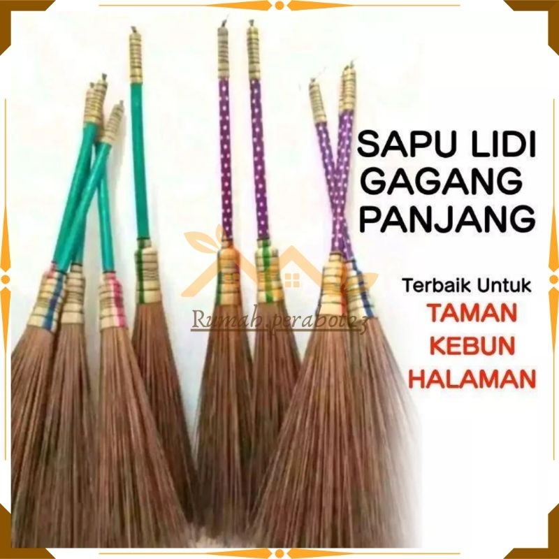 Jual Sapu Lidi Taman Gagang Kayu / Sapu Lidi Gagang Bambu Besar / Sapu ...