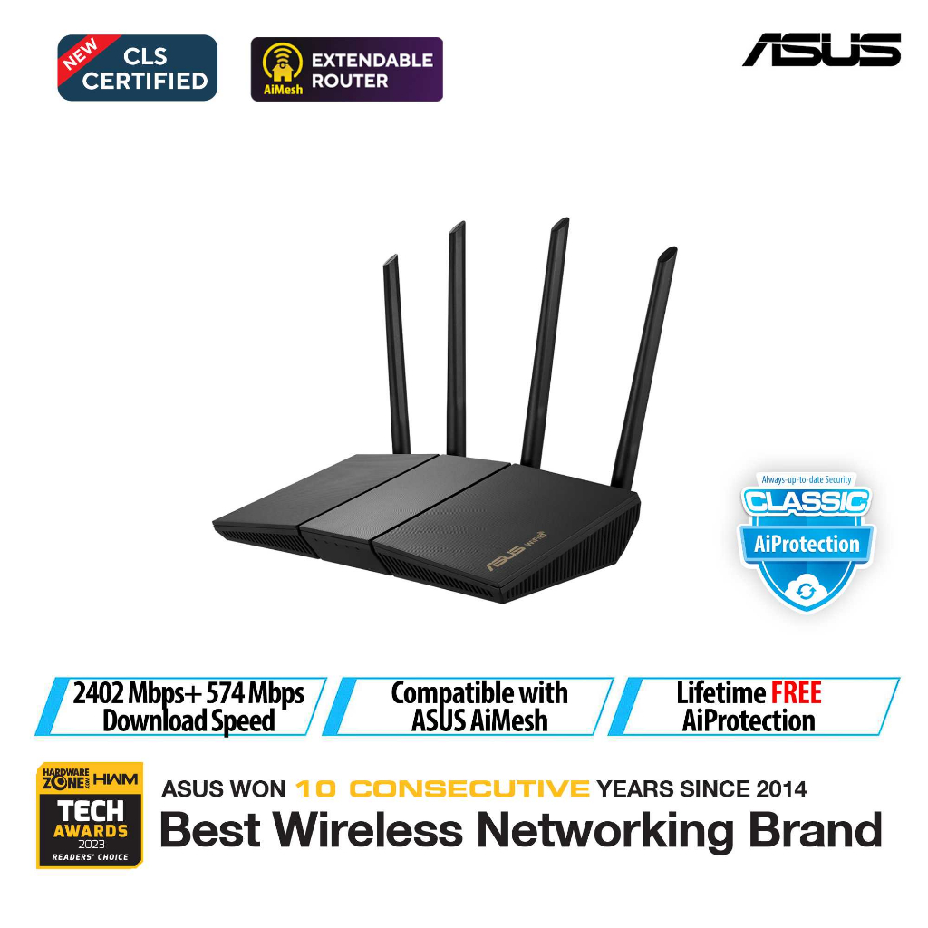 Jual ASUS RT-AX57 3000 Dual Band WiFi 6 (802.11ax) Router | Shopee ...