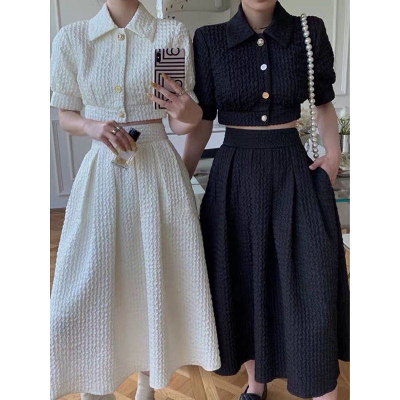 Jual Valky Set Simple Basic Minimalis Setelan Korea Chic Blouse Kerah ...