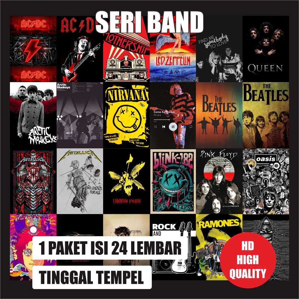 Jual Poster Aesthetic 24 Pcs // Poster band // Poster dinding// poster ...
