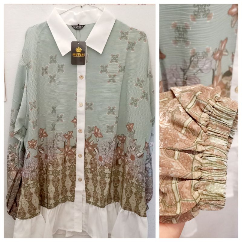 Jual KEMEJA BUNGA RUFFLE BY MUTEKI | Shopee Indonesia