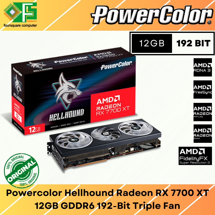 Jual VGA Powercolor Hellhound Radeon RX 7700 XT 12GB GDDR6 192 Bit ...