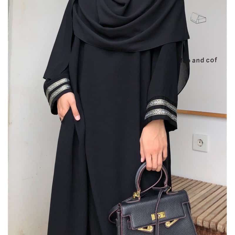 Jual ABAYA DRESS SYARI HITAM POLOS LIS PITA JUBA GAMIS TURKEY BORDIR ARAB SAUDI MEWAH BAJU ...