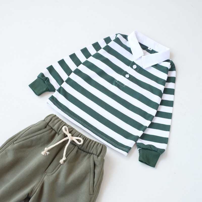 Jual Littlegaw Rugby Stripe Shirt Baju Rugby Anak Salur Cewek Cowok 1-8 ...