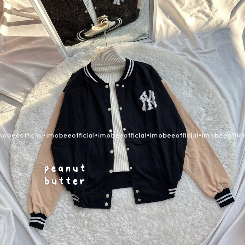 Jual BASEBALL NY // JAKET BASEBALL OVERSIZE JUMBO XXL | Shopee Indonesia