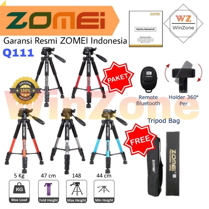 Jual ZOMEi Q111 ORIGINAL Garansi Resmi Tripod Profesional Kamera DSLR Mirrorless Hp Smartphone ...