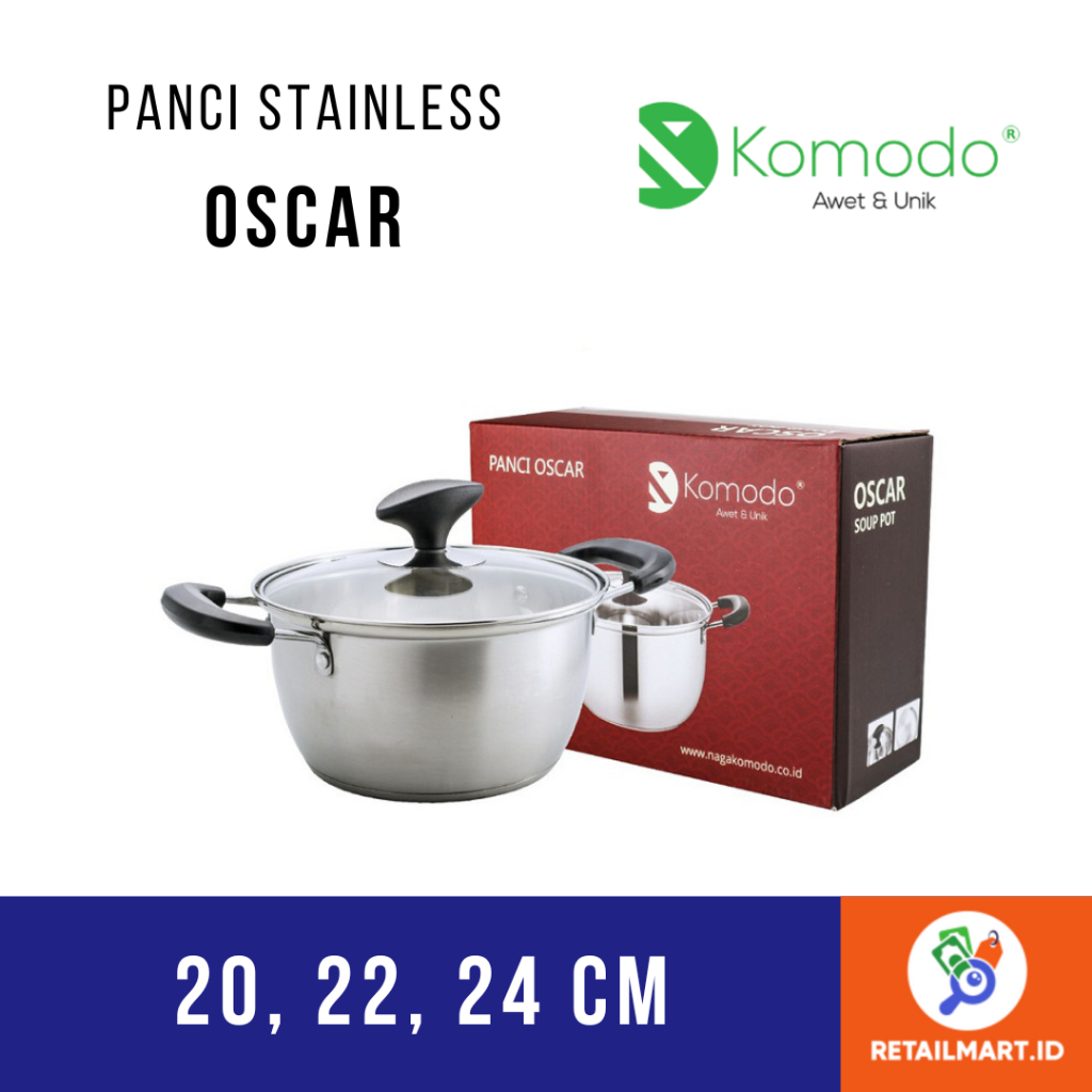 Jual KOMODO : PANCI OSCAR SAUCE POT STAINLESS 20, 22, 24 CM (BISA ...