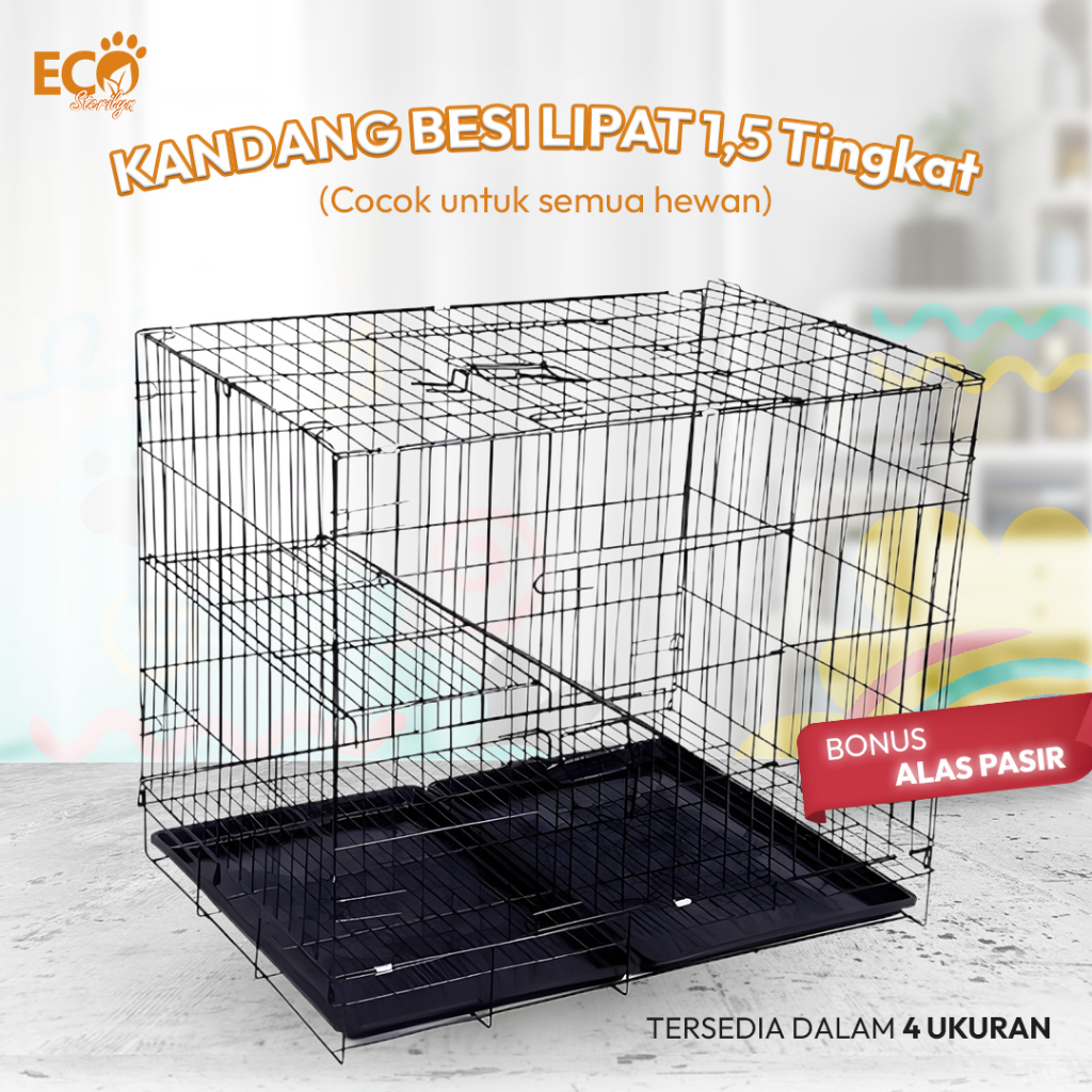 Jual Kandang Besi Lipat Kucing Anjing Kelinci Ayam 1,5 Tingkat Tersedia ...