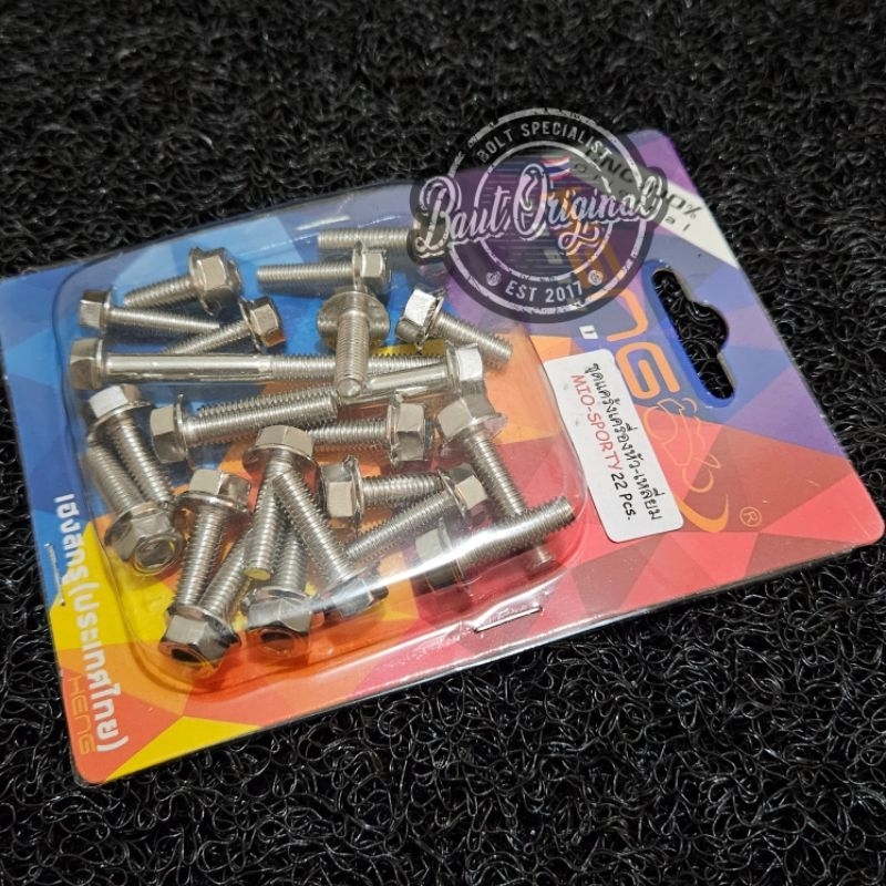 Jual baut probolt bak set cvt mio & cover cvt sporty mio smile 2 kunci original heng stainless ...