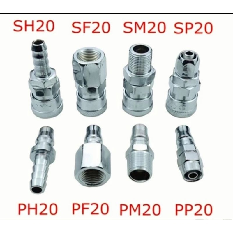Jual sambungan nepel kompresor Quick coupler stainless 1/4 8mm | Shopee Indonesia