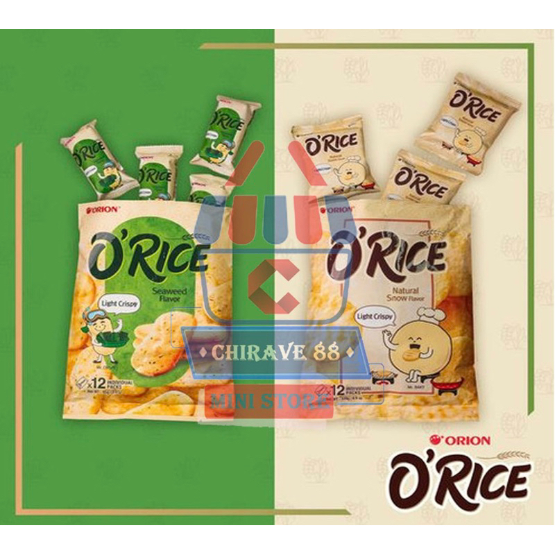 Jual DelfiOrion O’Rice Rice Crackers Snack - Seaweed Flavor & Sweet ...
