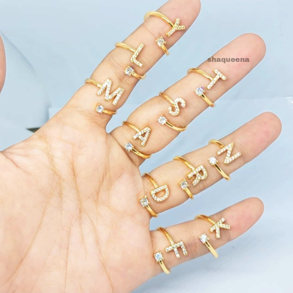 Jual C79 Cincin simple huruf inisial | Shopee Indonesia