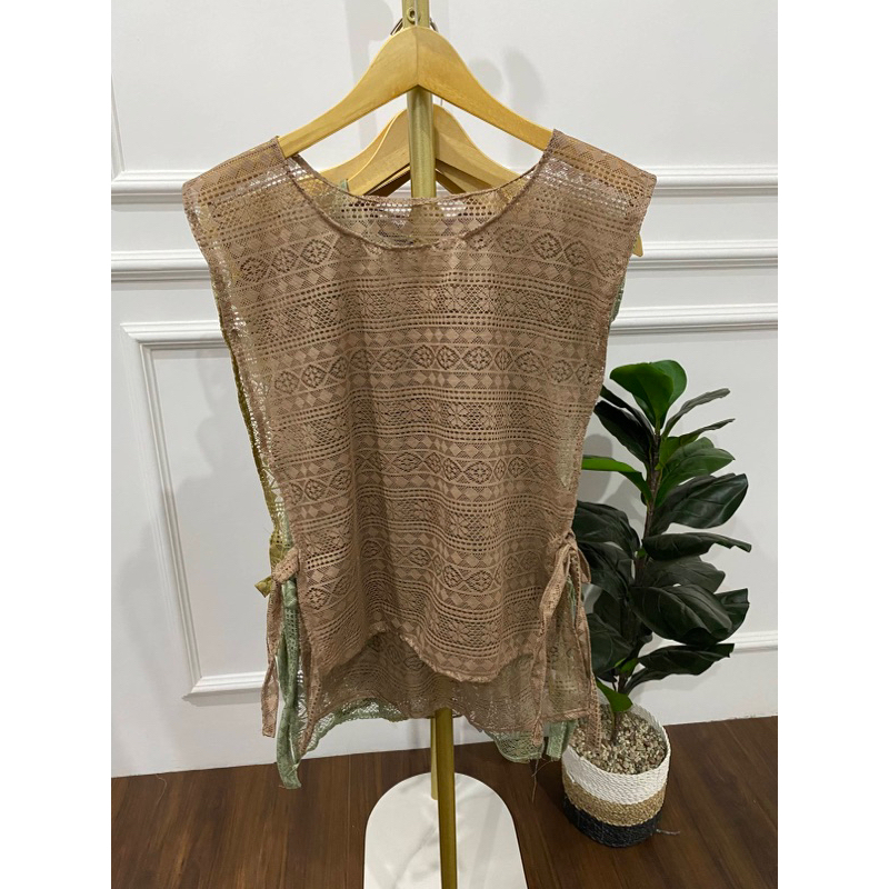 Jual VEST BURKAT TALI PREMIUM / VEST BRUKAT TALI/ LACE ROMPI BRUKAT ...