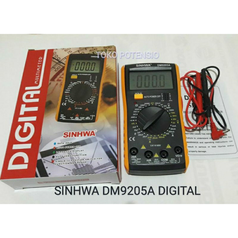Jual MULTI TESTER / AVOMETER SINHWA DM-9205A DIGITAL | Shopee Indonesia