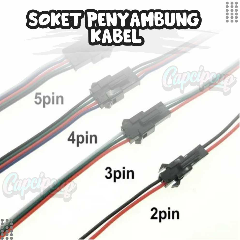 Jual Soket Penyambung Kabel 1 Set 2Pcs 2 Pin 3 Pin 4 Pin 5 Pin Konektor ...