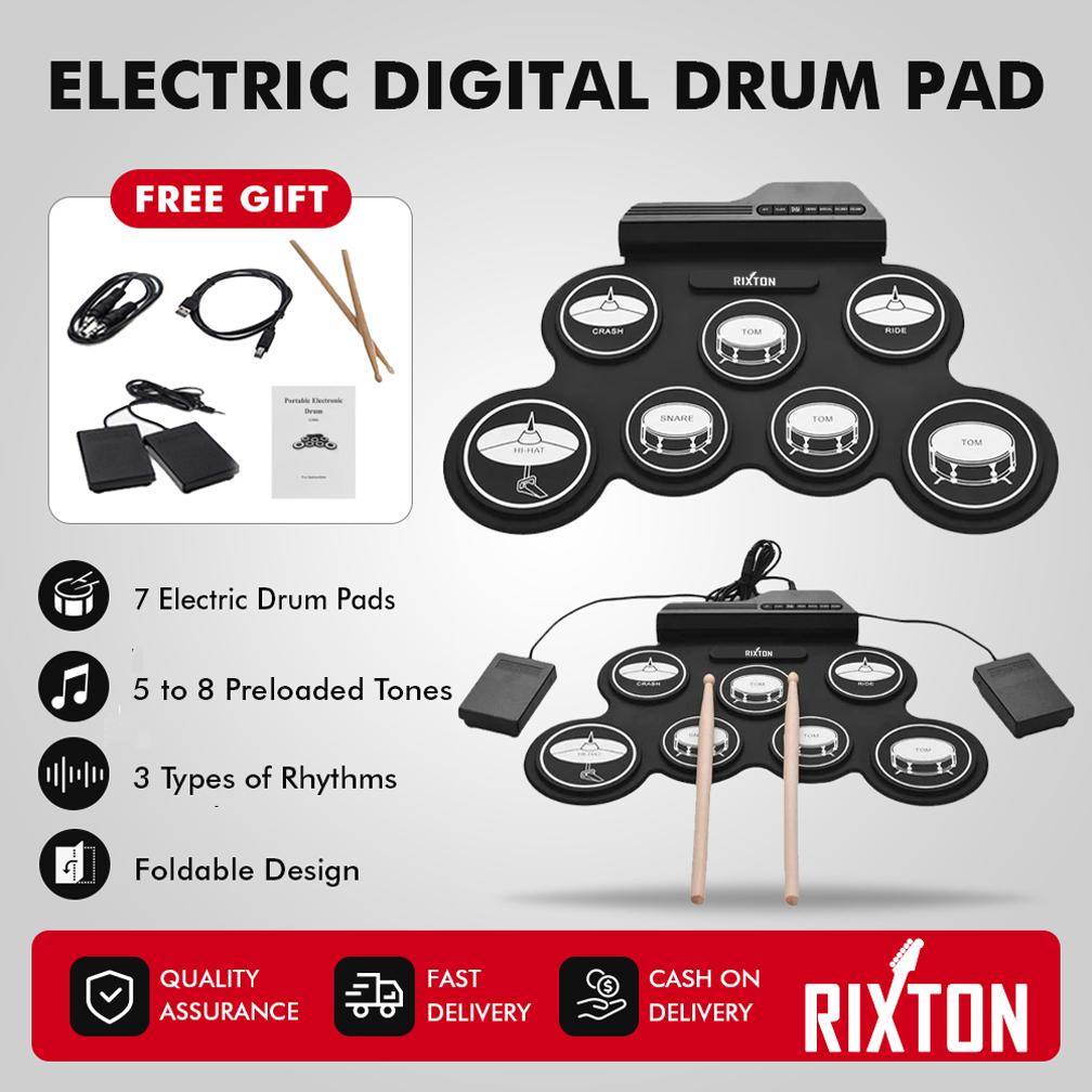 Jual Rixton Digital Portabel Drum Roll Drum Elektronik Perkusi Portabel ...