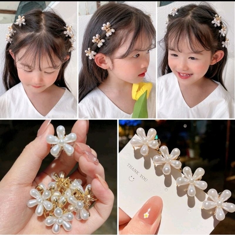 Jual JEPIT RAMBUT PONI KOREA BUNGA BESI KECIL(HARGA 3PCS) | Shopee ...