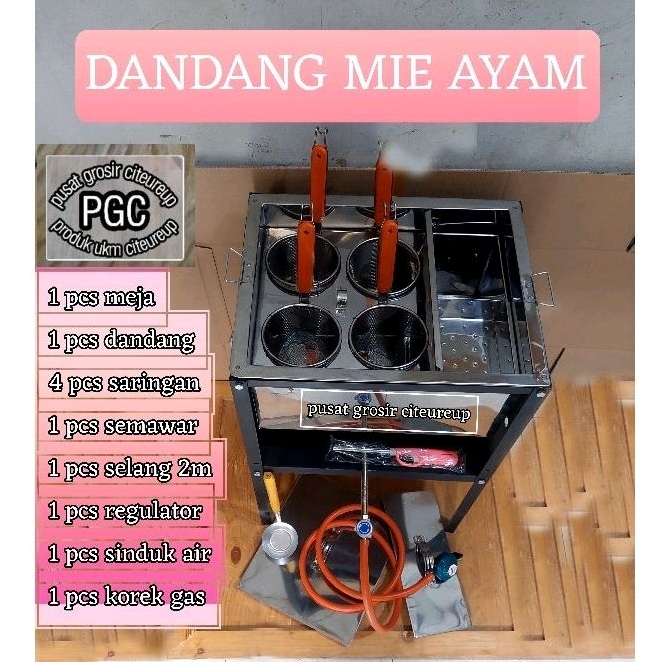Jual Dandang Mie Ayam 4 Lubang Set/ Panci Mie Ayam/Tong Mie Ayam Mie ...