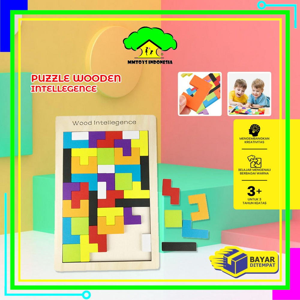 Jual MI-M334 Puzzle Wooden Intellegence Mainan Kayu Anak / Tetris Block ...