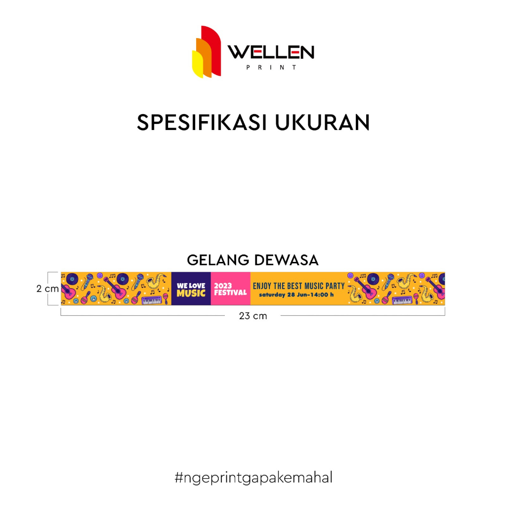 Jual WELLEN PRINT – Cetak Gelang Konser Bahan Kertas Art Paper / Print ...