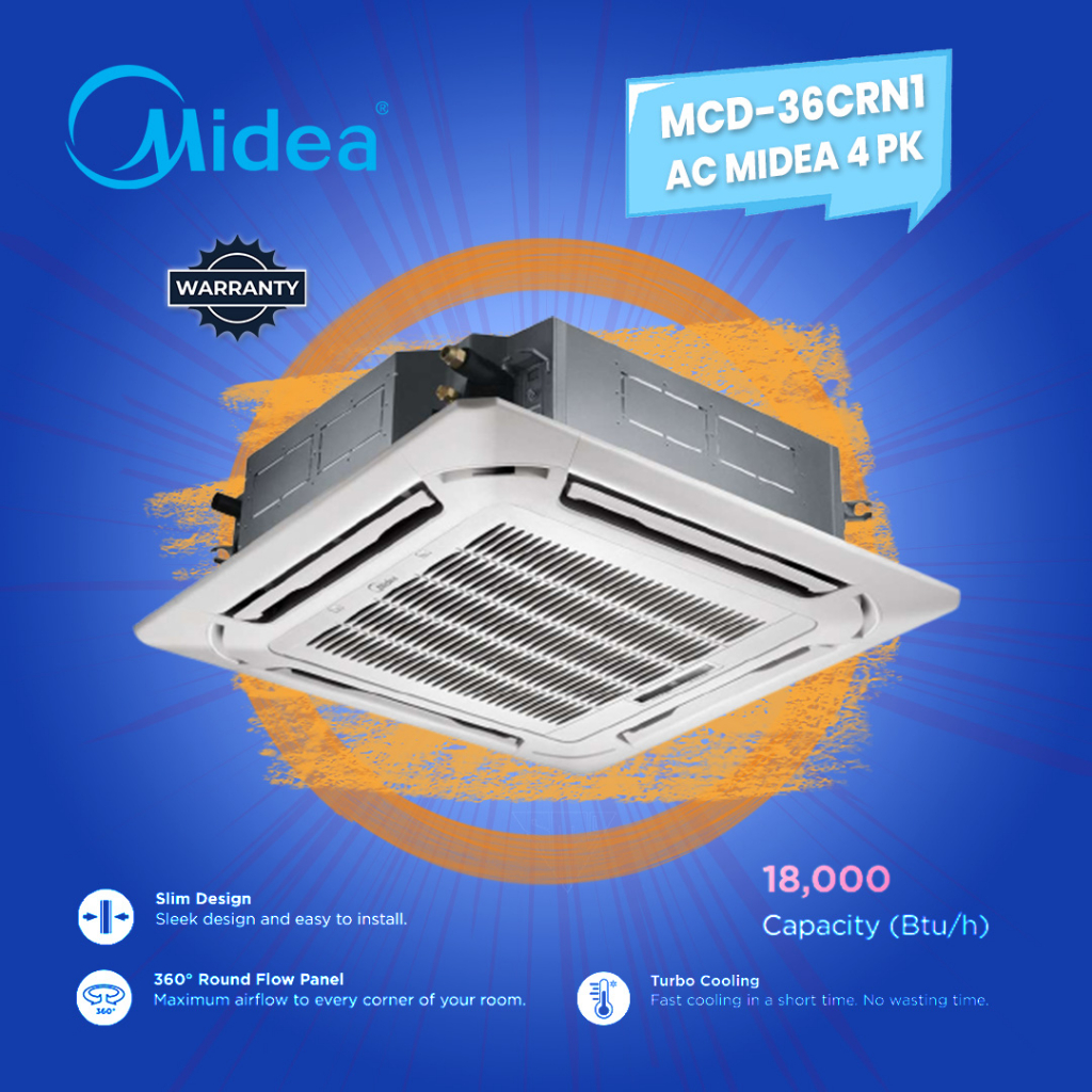 Jual AC MIDEA CASSETTE 4 PK SUPER SLIM MCD-36CRN1 | Shopee Indonesia