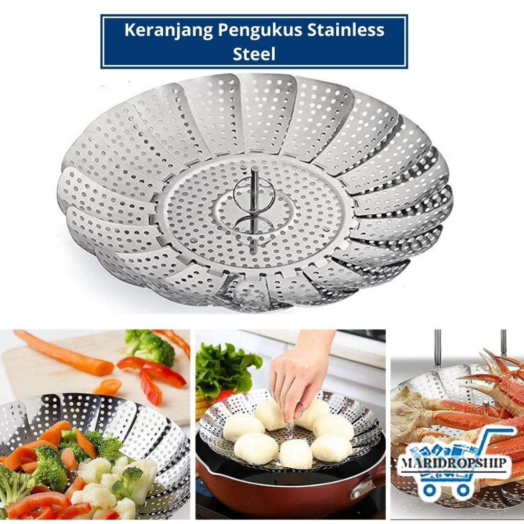 Jual KERANJANG WADAH KUKUSAN STAINLESS STEEL PENGUKUS / BASKET STEAMER ...