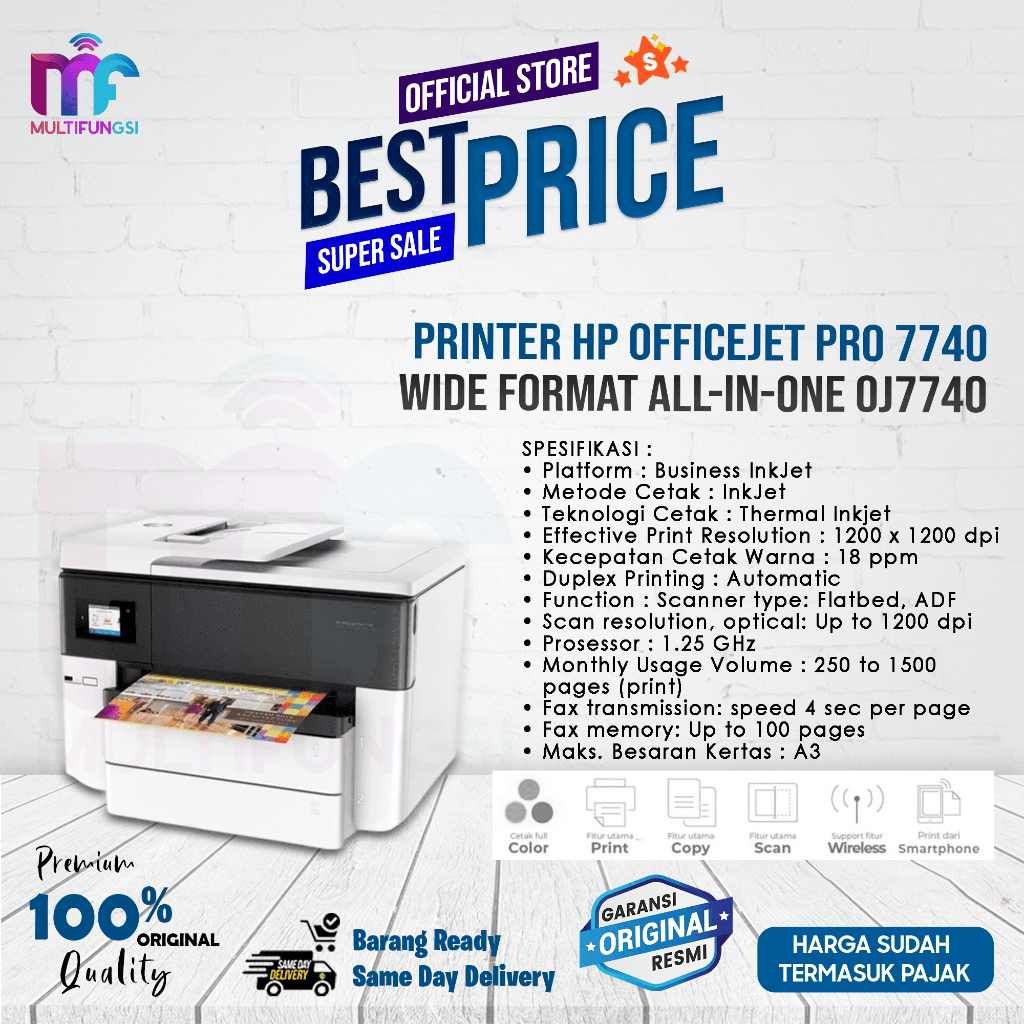 Jual Printer HP OfficeJet Pro 7740 Wide Format All-in-One OJ7740 ...