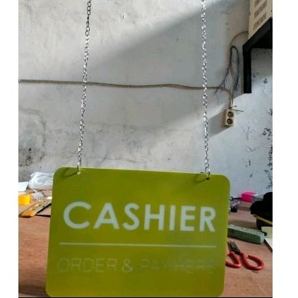 Jual sign tanda gantung kasir cashier bayar pesan custom | Shopee Indonesia