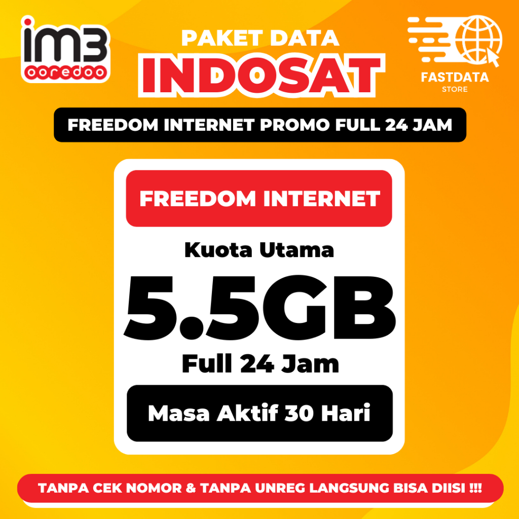 Jual PAKET DATA INDOSAT FREEDOM INTERNET PROMO FULL 24 JAM SUPER MURAH ...