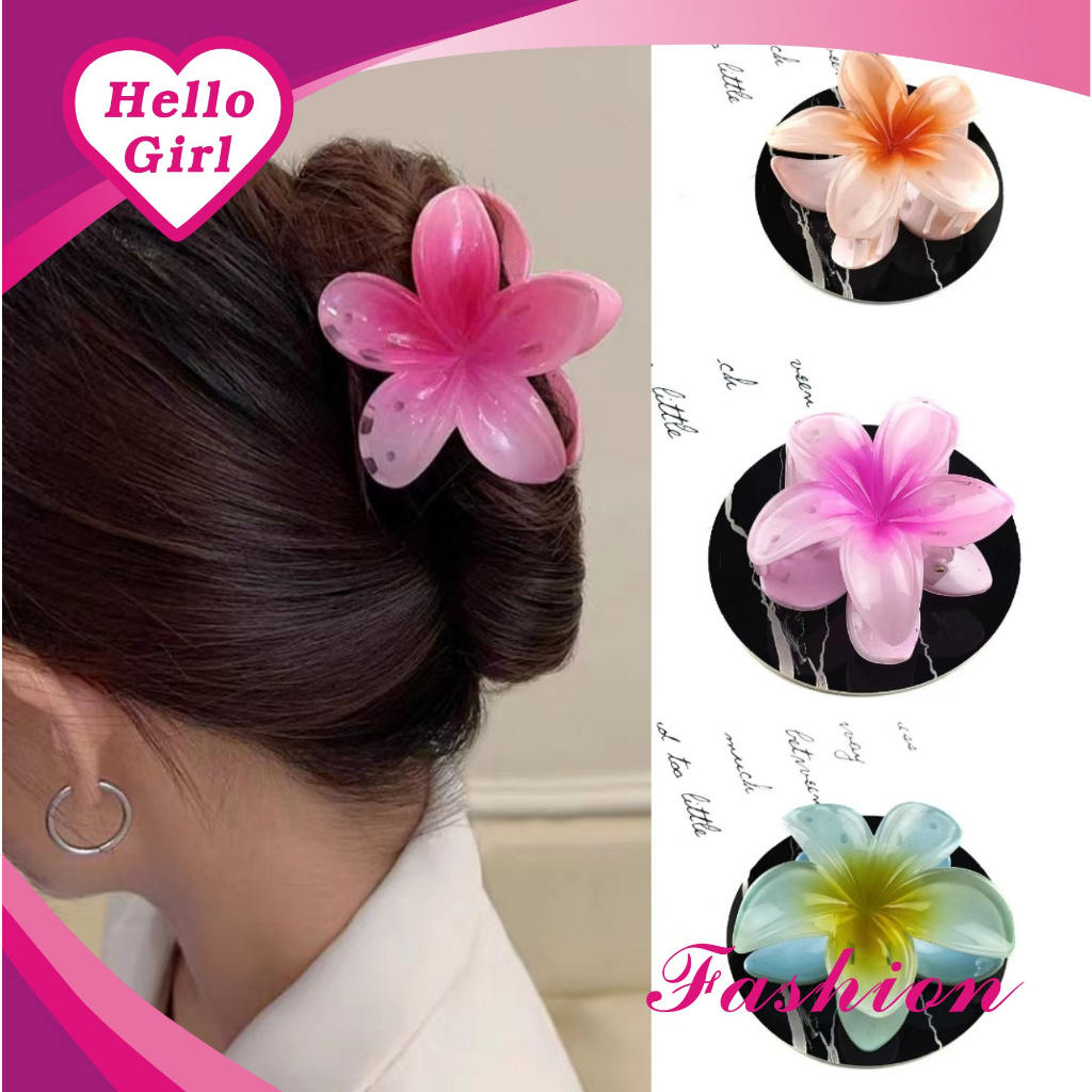 Jual (Hello Girl)F280 Jepit Rambut Wanita Motif Bunga Kamboja Bahan ...