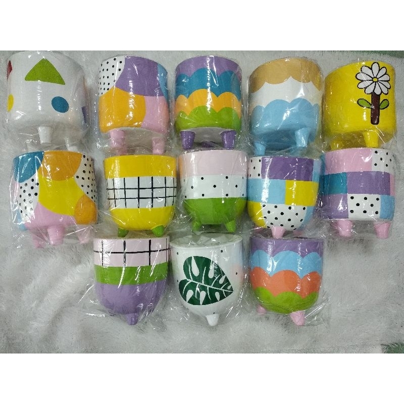 Jual pot lukis, pot tanah liat, pot kaktus, pot unik | Shopee Indonesia