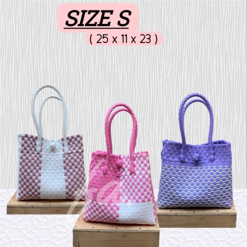 Jual Tas Belanja Anyaman Plastik Jaly / Anyam mini /Souvenir | Shopee ...