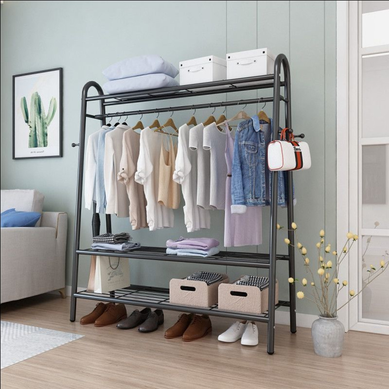 Jual Lemari Pakaian Besi 3 Tingkat Rak Gantungan Baju Stand Hanger ...