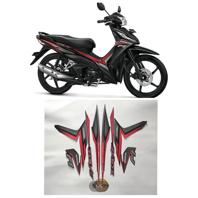 Jual STIKER STRIPING & LIS BODY HONDA REVO FI TAHUN 2017 WARNA HITAM ...