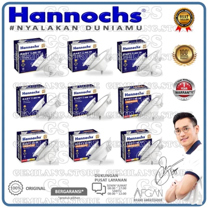 Jual HANNOCHS DOWNLIGHT LED EASY II 3W 5W 7W 9W 12W PUTIH ATAU TRICOLOUR HARGA GROSIR MURAH DAN ...