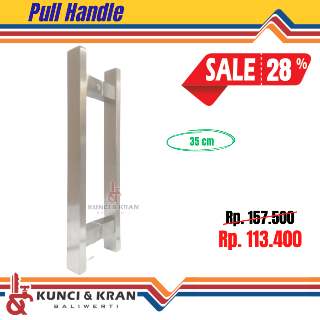 Jual Pull Handle Stainless Kotak 350mm Gagang Pintu Kupu Tarung Handle ...