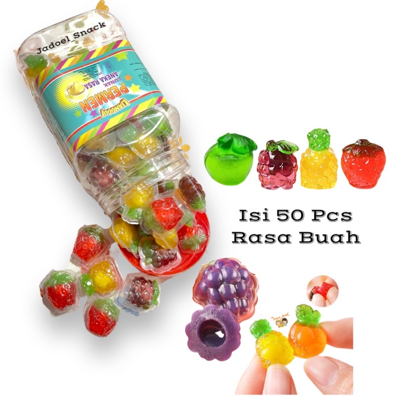 Jual GROSIR - Permen Fruity Buah 3D 50 X 11 Gr Gummy Lunak Rasa Buah by ...