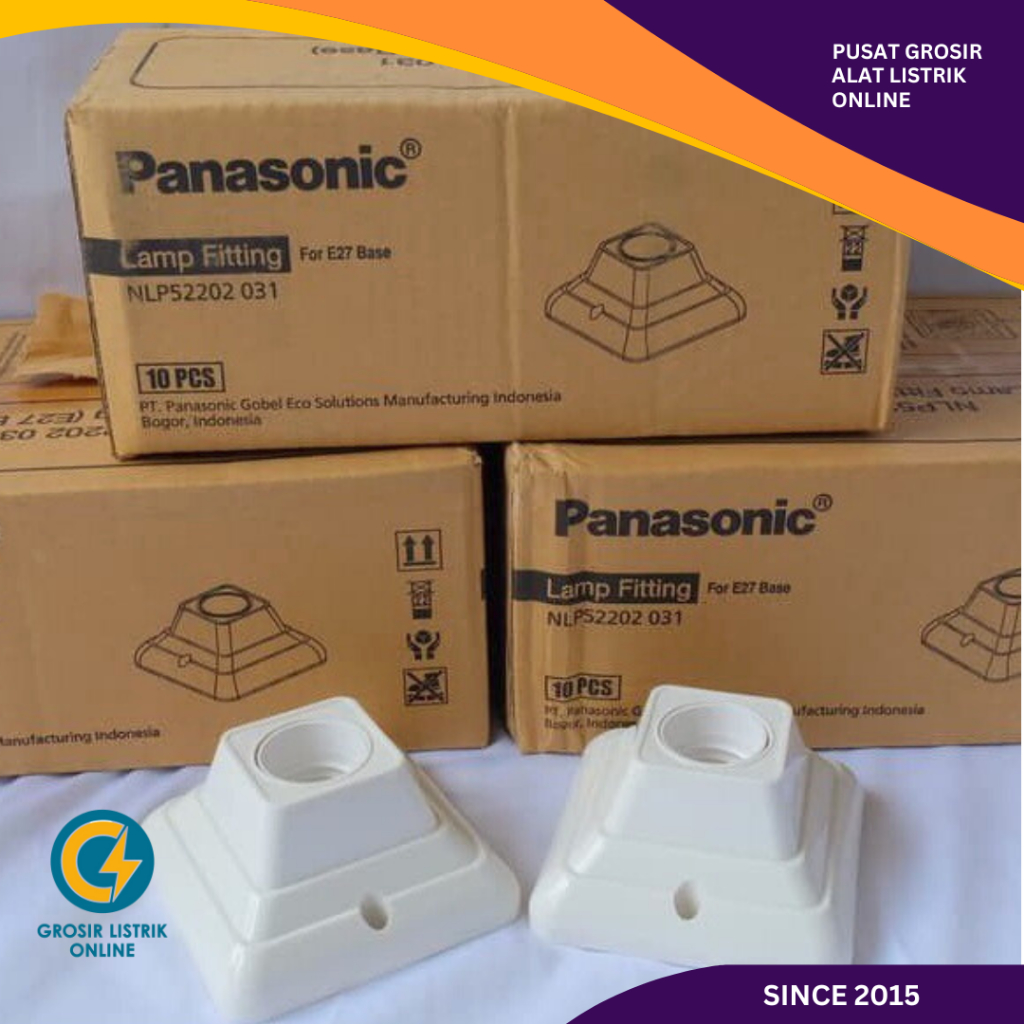 Jual FITTING LAMPU PANASONIC PLAFON KOTAK SEGI NLP52202 E27 TEMPEL ...