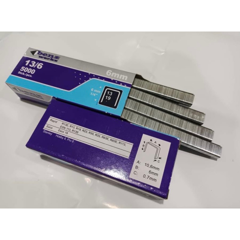 Jual Isi Staples Paku Tembak 13/4 13/6 13/8 stapler perekat BENZ 13/8 ...