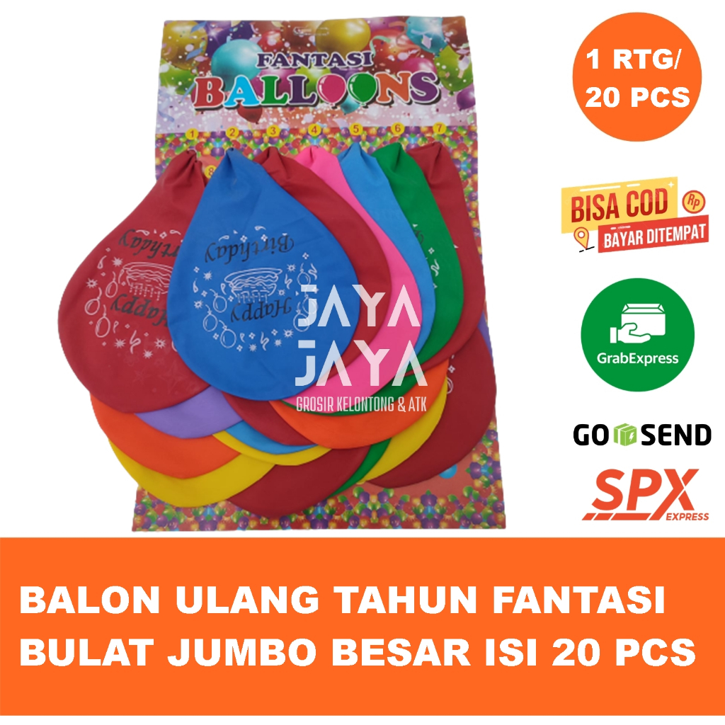 Jual BALON ULANG TAHUN FANTASI BULAT JUMBO BESAR ISI 20 PCS | Shopee ...