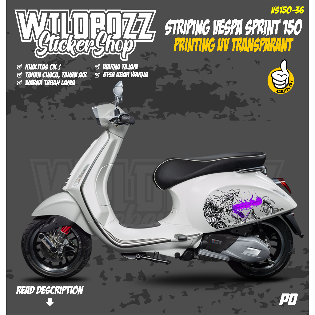 Jual sticker vespa sprint 150 printing uv transparan keren (vs150-36 ...