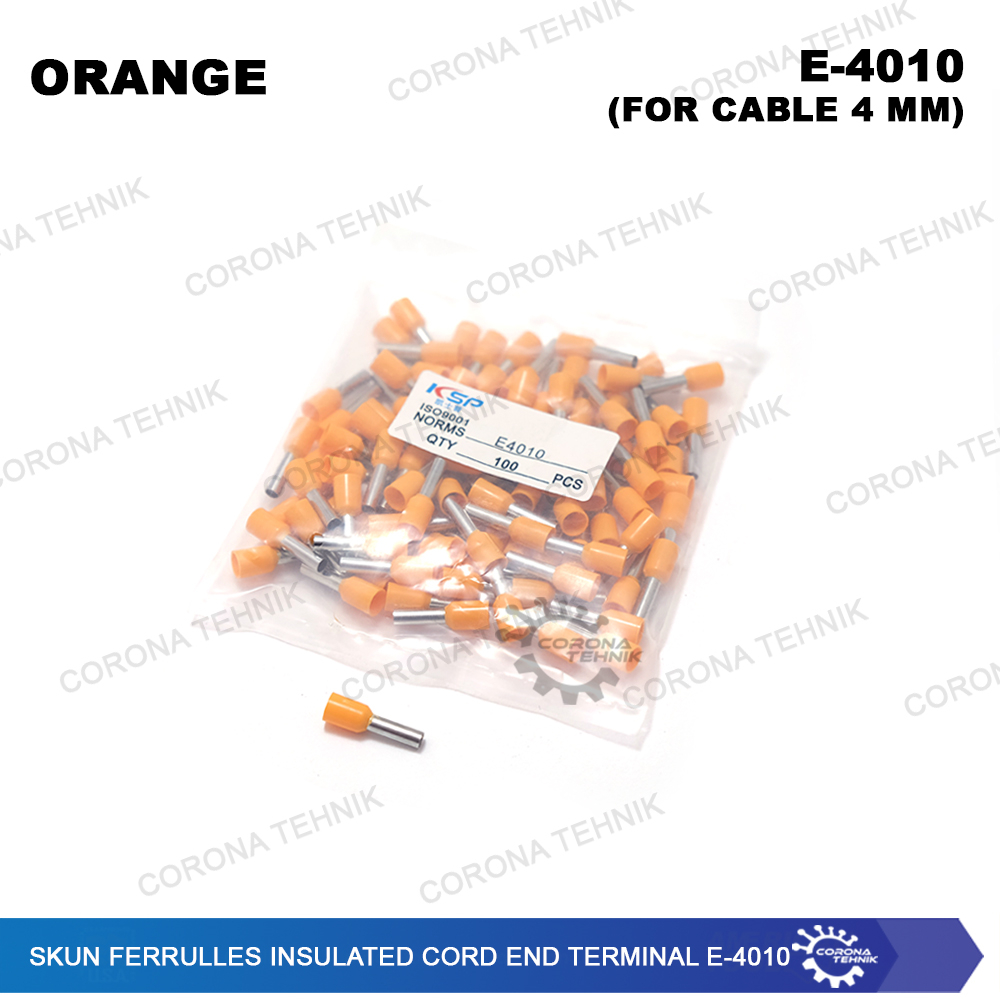 Jual FORT E-4010 - Skun Ferrules Insulated Cord End Terminal | Shopee Indonesia