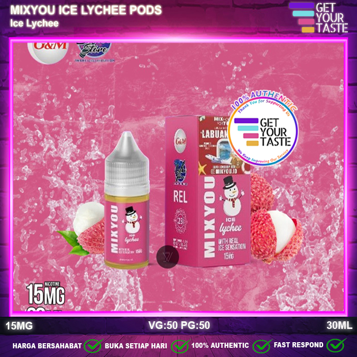 Jual Liquid MIXYOU Ice Lychee Pods Friendly 30ML Mix You by G&M x Znake ...