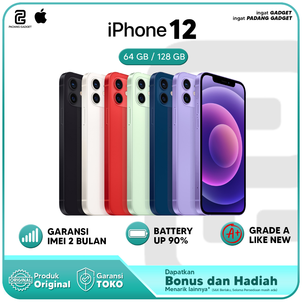 Jual Apple Iphone 12 [64 GB] IMEI Terdaftar Second Original Fullset HP Bekas Like New | Shopee ...