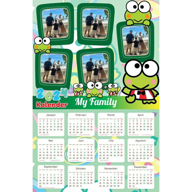 Jual Kalender Poster 2024 Custom 5 Foto Custom Nama | Shopee Indonesia