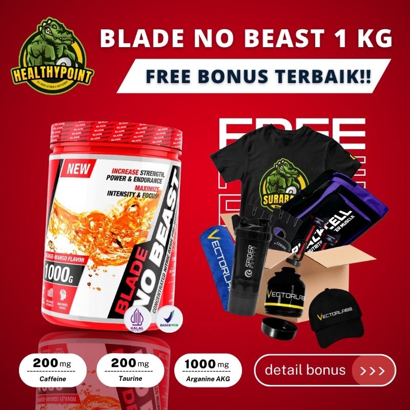 Jual Blade No Beast 1 Kg 1000 Gram Pre Workout Blade Sport Pre-Workout ...