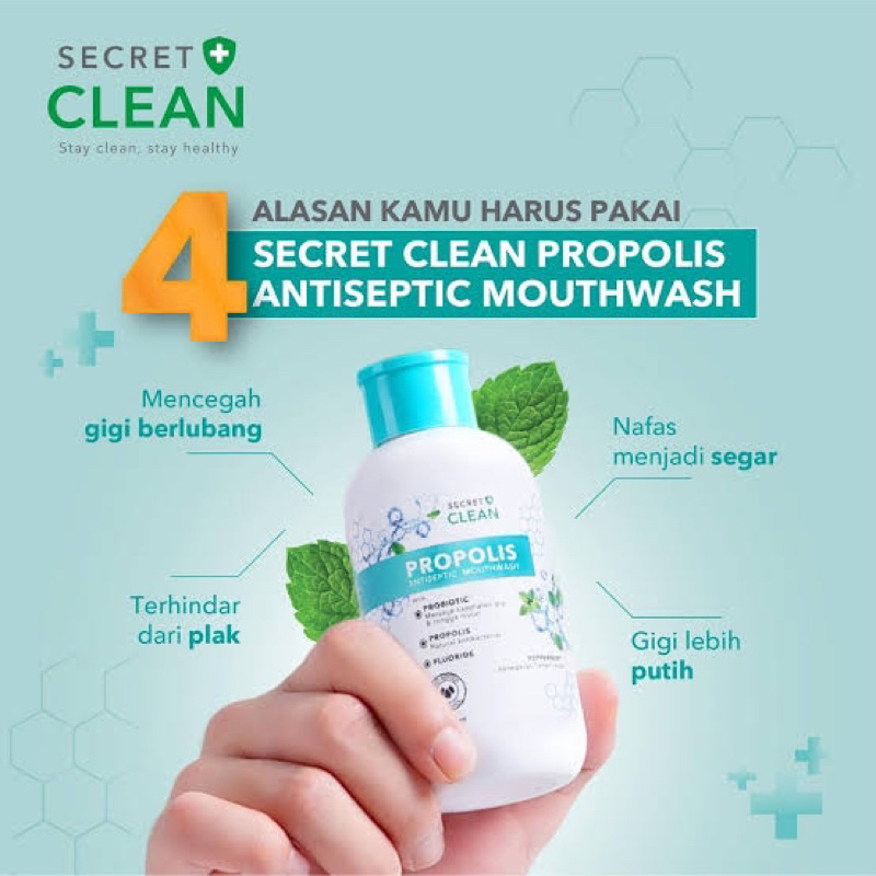 Jual Secret Clean Propolis Antiseptic Mouthwash | Shopee Indonesia