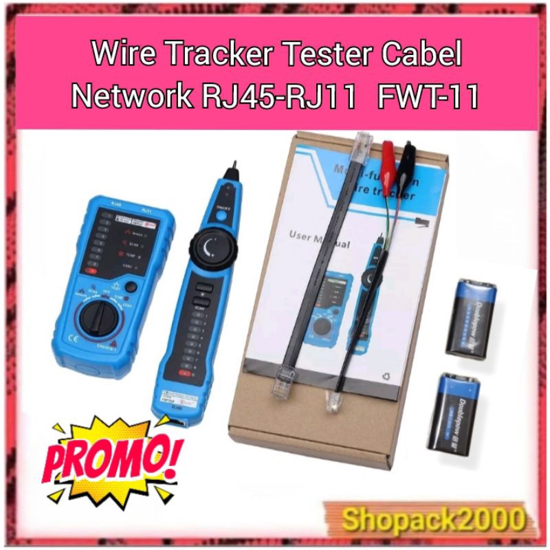 Jual Kabel Lan Tester Network Wire Tracker RJ45 RJ11 Cable Tester FWT11 ...
